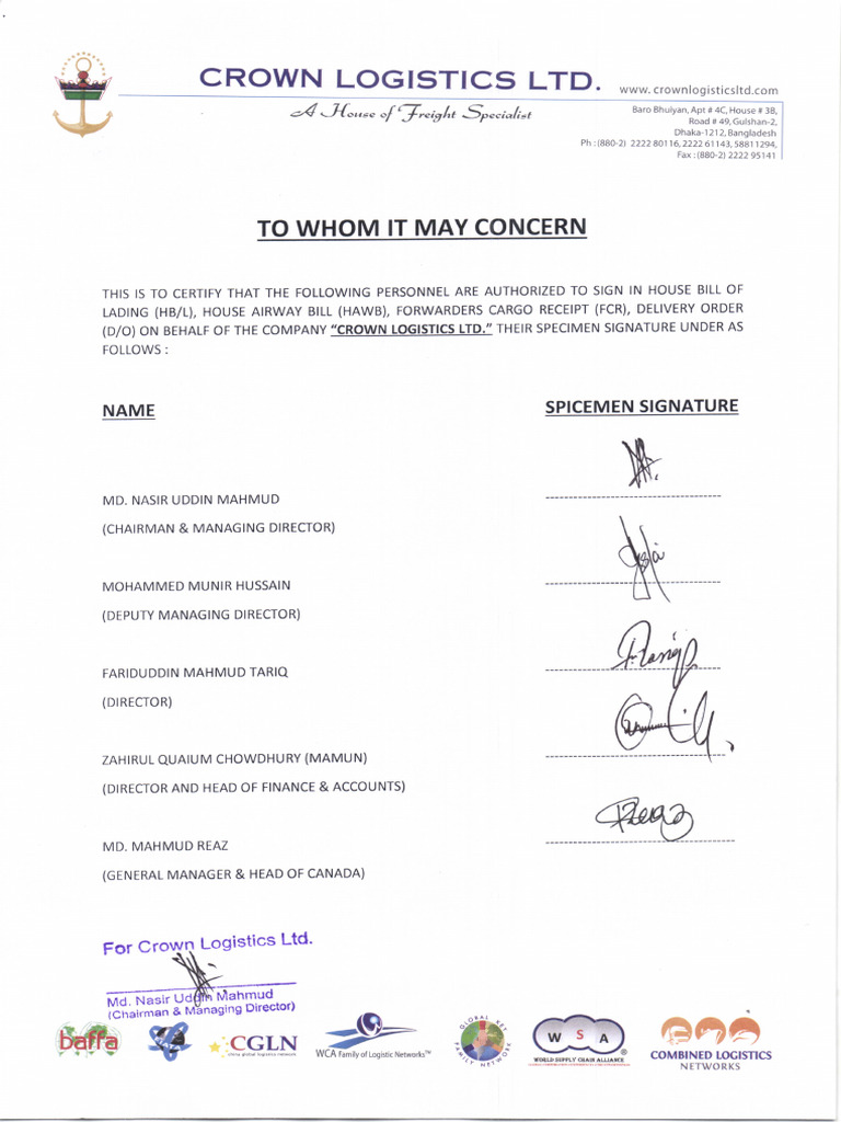 Crown Signature Authority.-Update | PDF