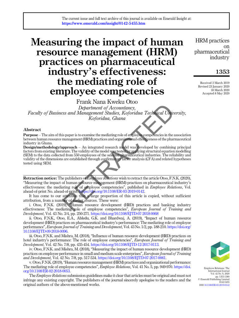 Measuring the impact of human resource management (HRM) practices on ...