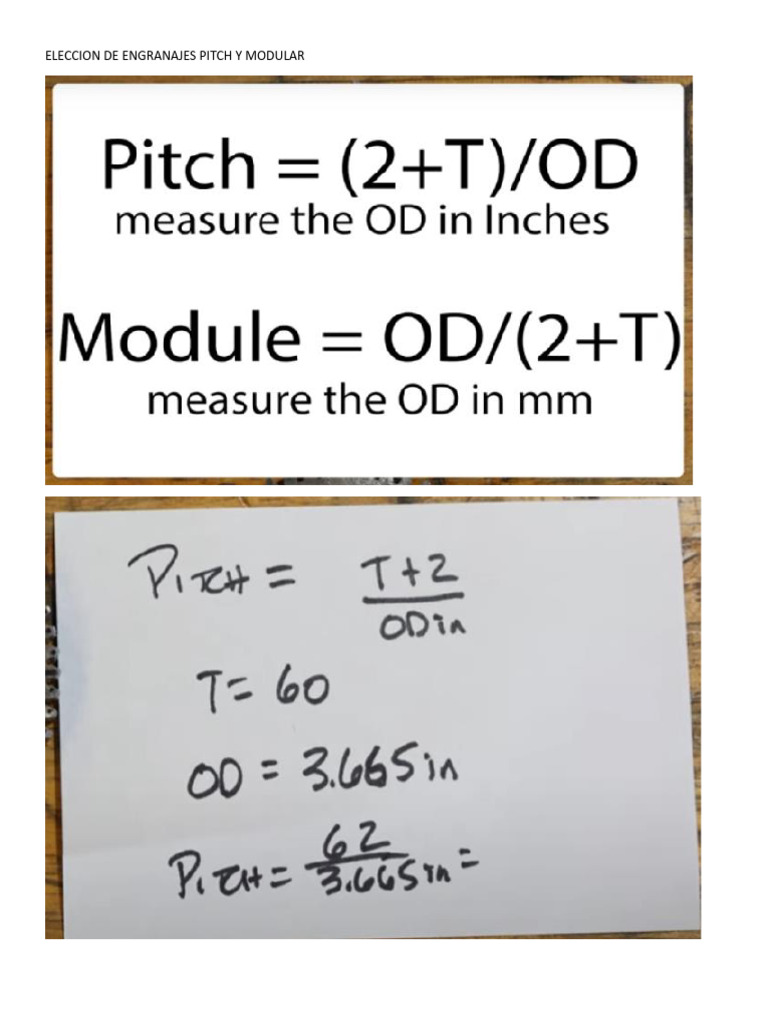 Elección de Engranajes: Pitch y Modular | PDF