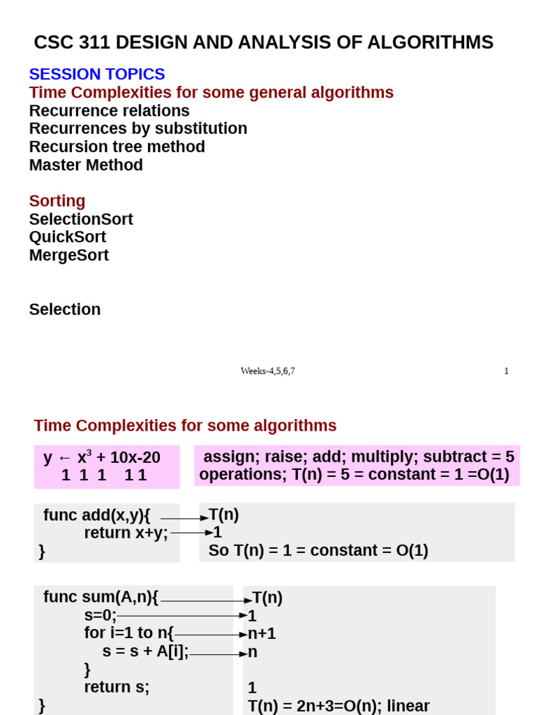 Analysis and Design of Algorithms 2 | PDF | Recurrence Relation | Mathematics