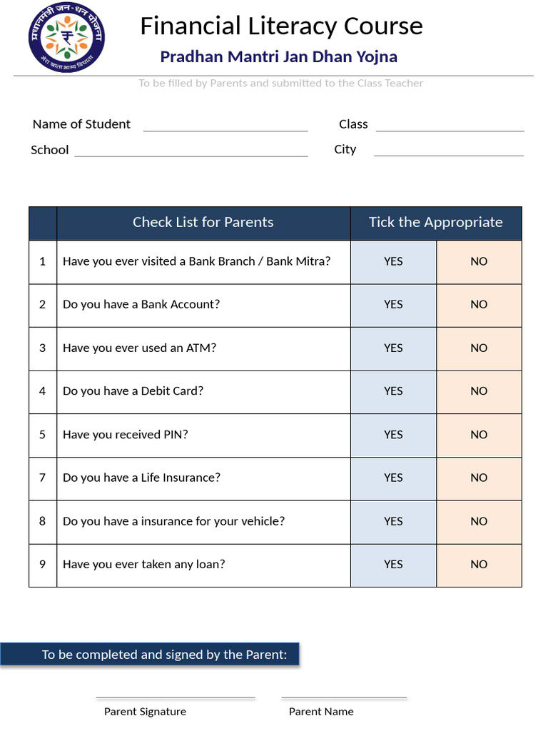 Parent Checklist | PDF