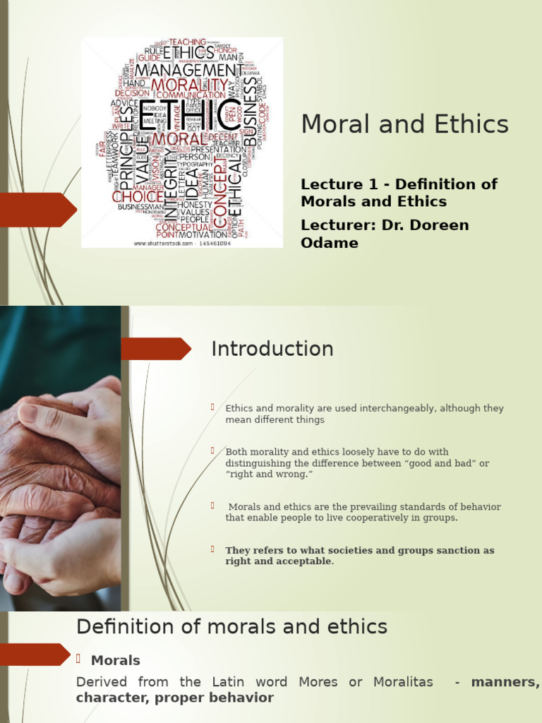 Lect 1 - Introduction To Morals and Ethics | PDF | Morality | Social Psychology