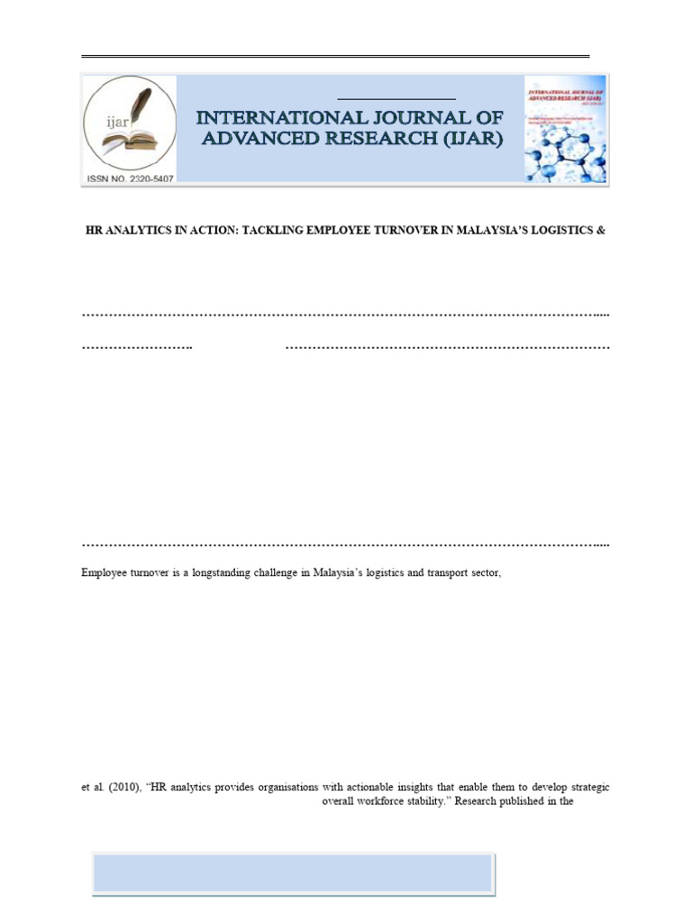 HR Analytics in Action: Tackling Employee Turnover in Malaysias ...