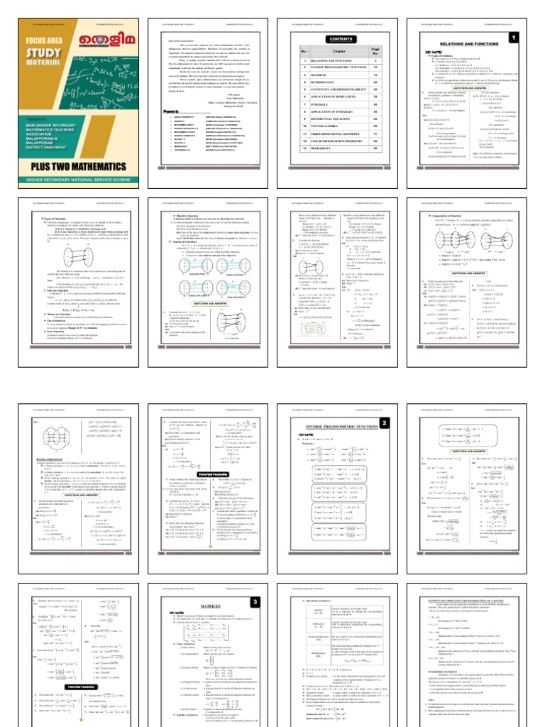 Hsslive-+2 maths-FOCUS AREA Notes by NSS | PDF | Function (Mathematics ...