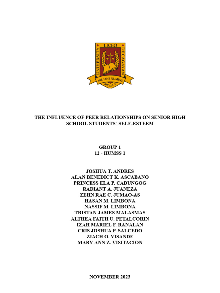 Research On Peer Relationships | PDF | Adolescence | Self Esteem