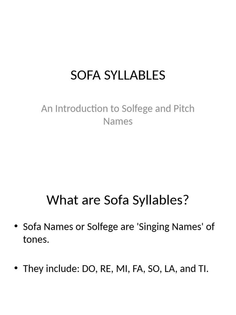 Understanding Sofa Syllables in Music | PDF