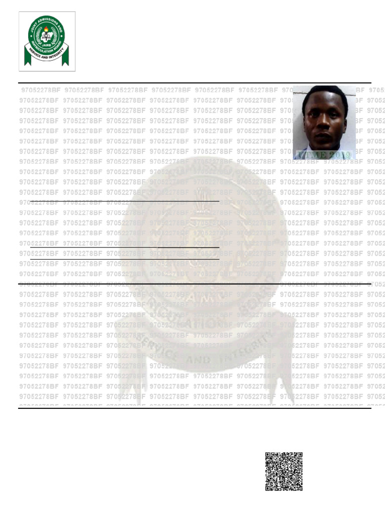 UTME 2019 Result Slip Details | PDF | Science | Qualifications