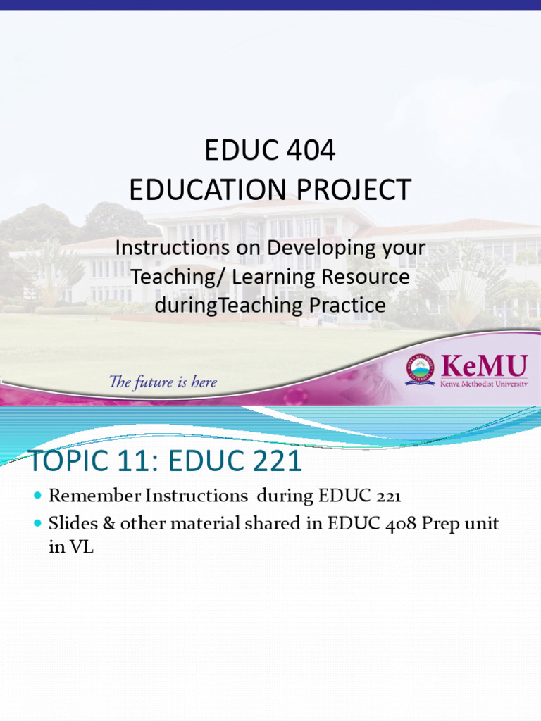 EDUC 404 Education Project Guidelines Rev | PDF | Intelligence | Learning