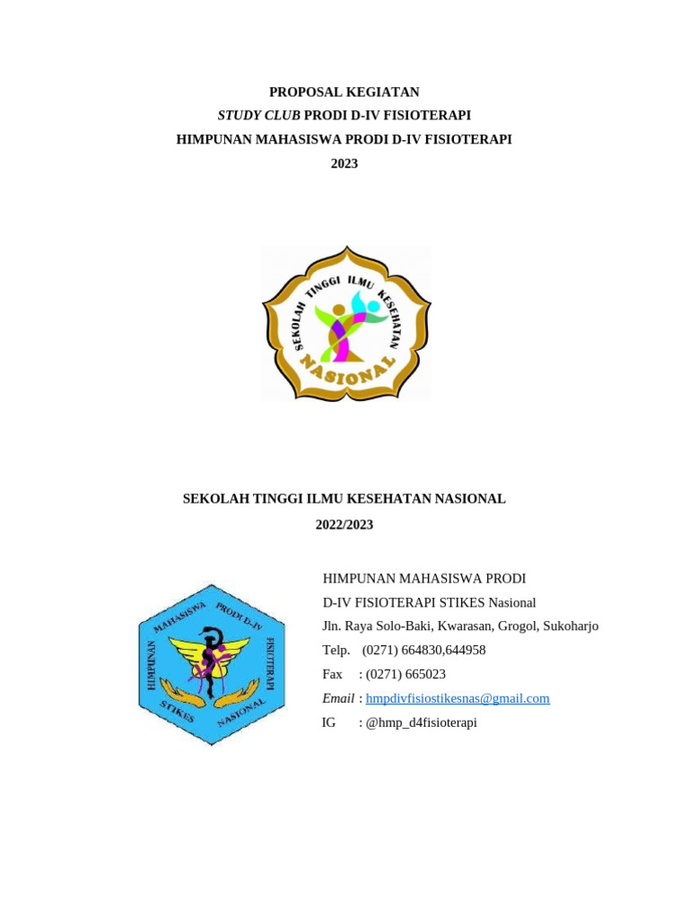 Proposal Kegiatan Study Club Sport Dan Pediatric 2023 Fiks | PDF