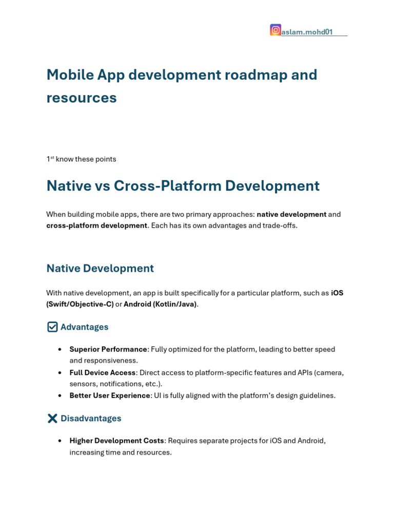 App Development - Best Roadmap & Free Resources | PDF | Cross Platform ...