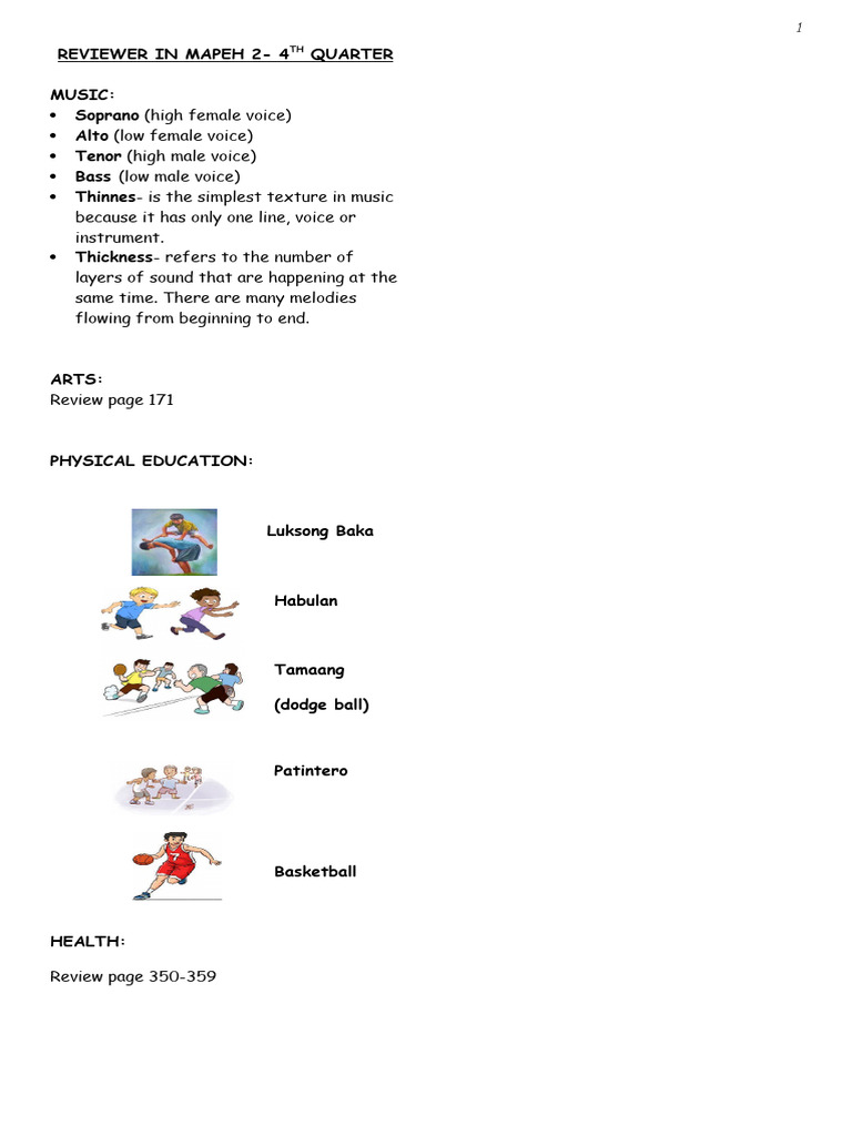 Mapeh 2 Reviewer | PDF