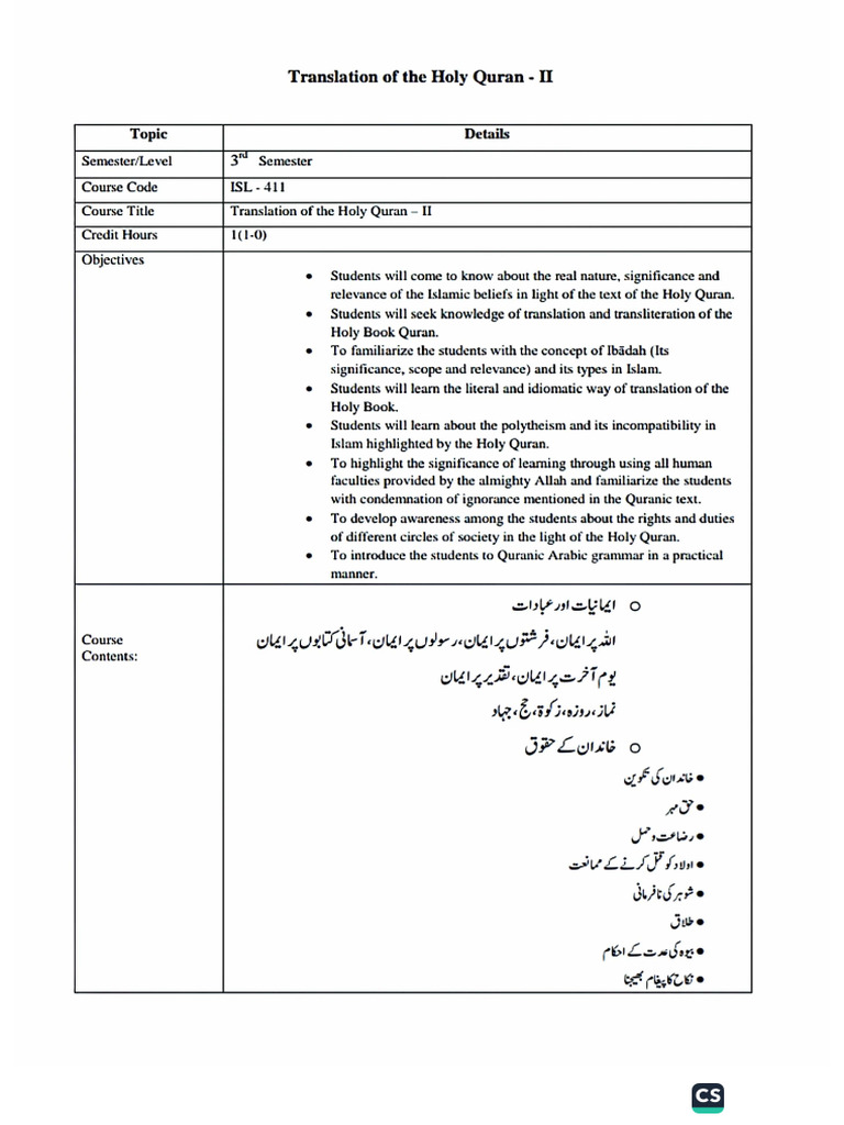 THQ Outline 3rd Sem | PDF