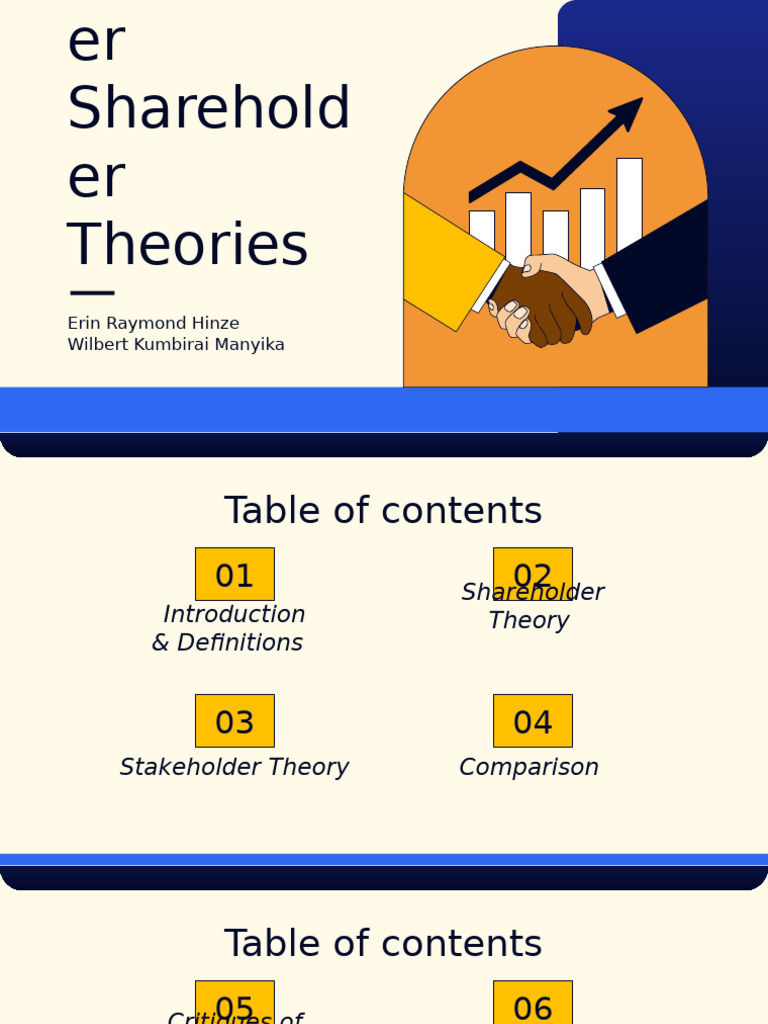 Stakeholder - Shareholder Theories Presentation | PDF | Stocks ...