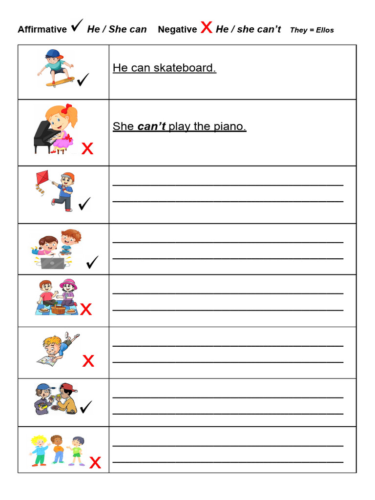 Affirmative and Negative Sentences Guide | PDF