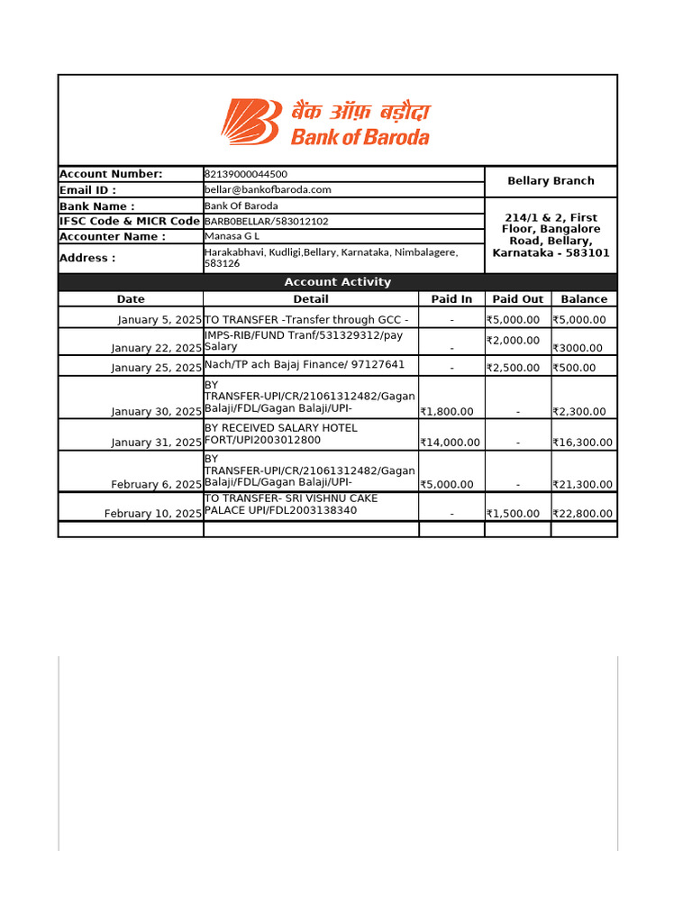 Bank Statement Template 2 TemplateLab | PDF