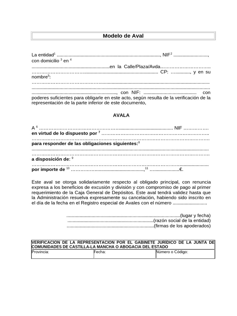 Modelo de Aval Bancario Genérico | PDF | Justicia | Crimen y violencia