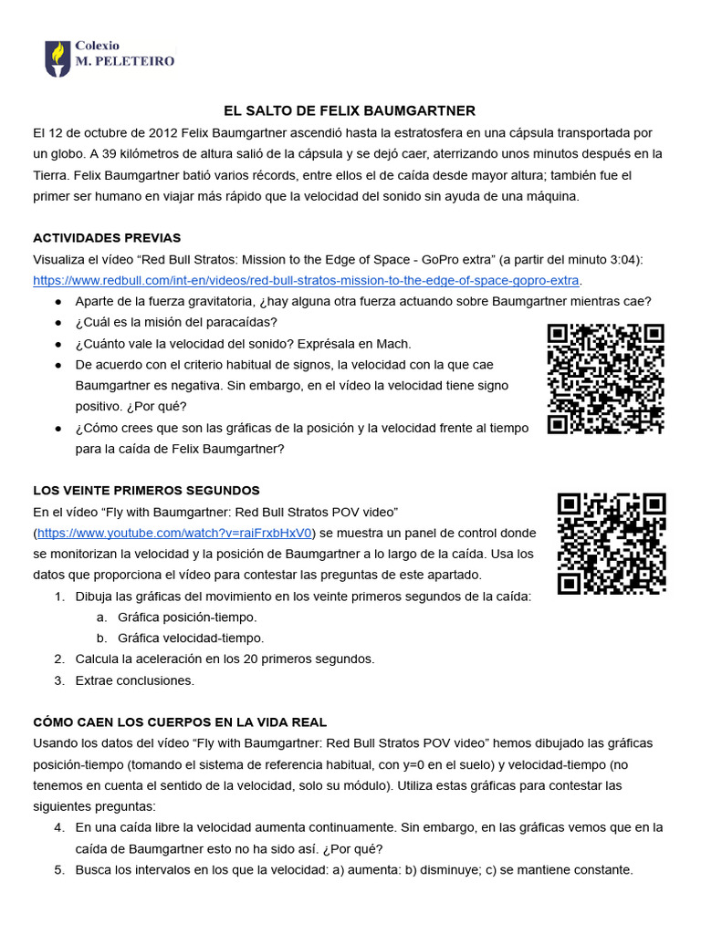 Salto Baumgartner - Alumno | PDF