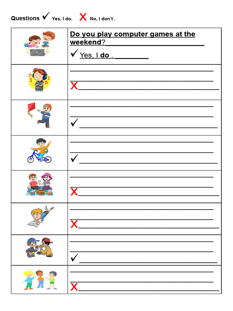 AAU Grade 3 Unit 4 at The Weekend Questions | PDF