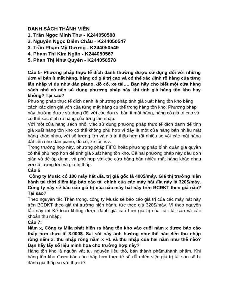 Bai Tap NLKT Chương 4 | PDF