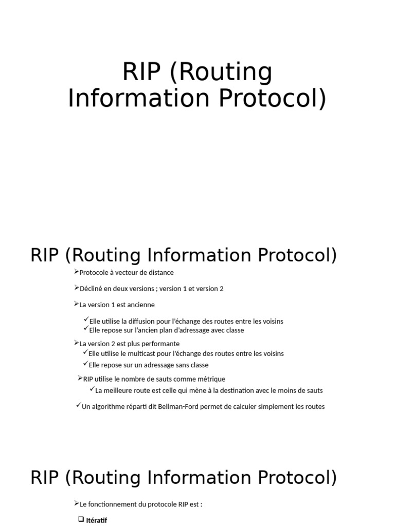 5. Le Protocole RIP | PDF | Routage | Routeur
