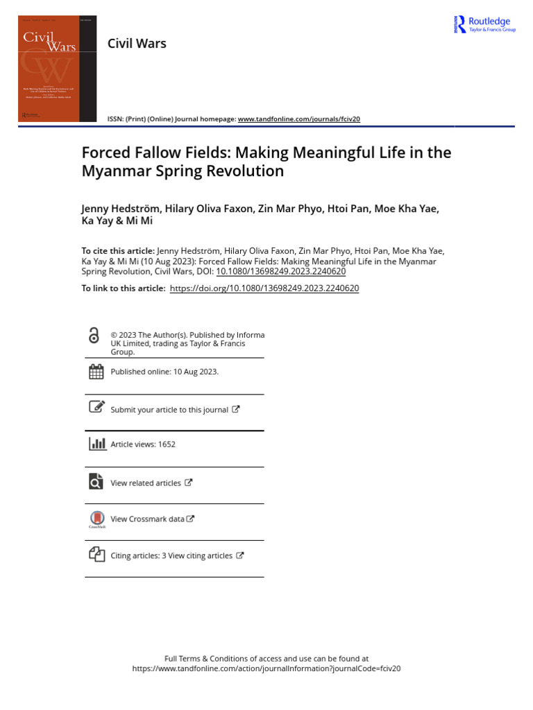 Hedstrom Et Al - Forced Fallow Fields Spring Revolution - 2023 | PDF ...