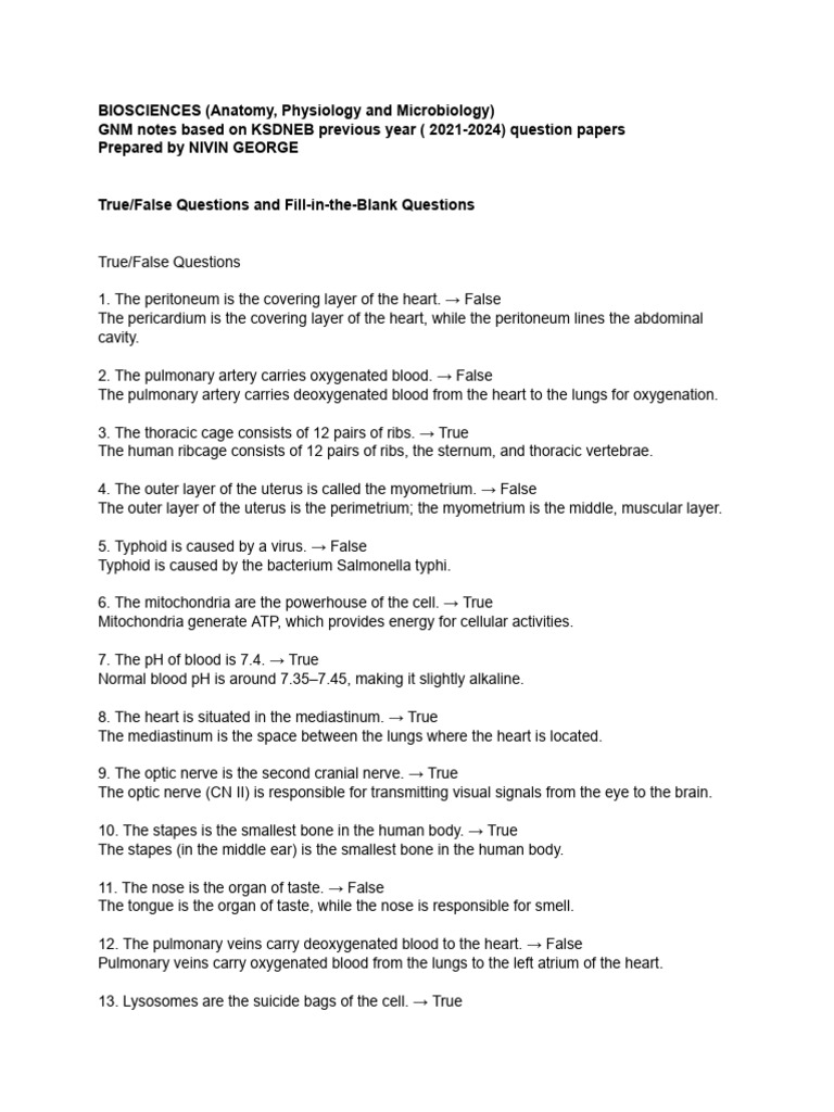 BIOSCIENCES (Anatomy, Physiology and Microbiology) | PDF | Thyroid | Uterus