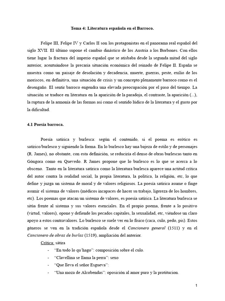 Tema 4 | PDF | Don Quijote | Miguel De Cervantes