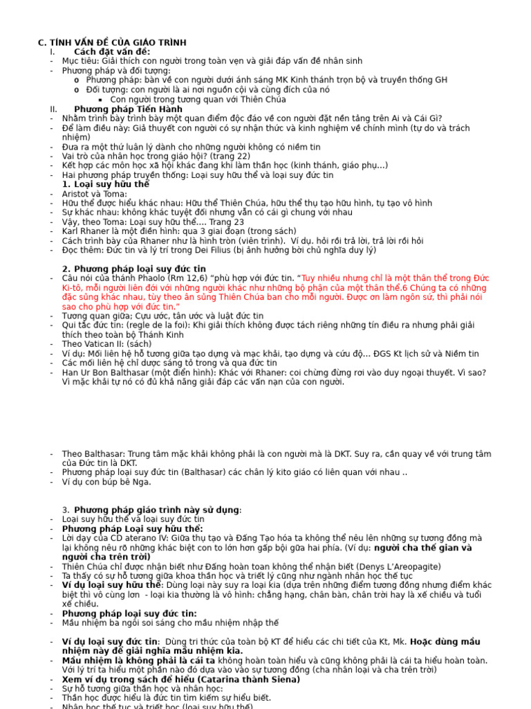 Nhân Học Ki-tô Giáo Soan Bai | PDF