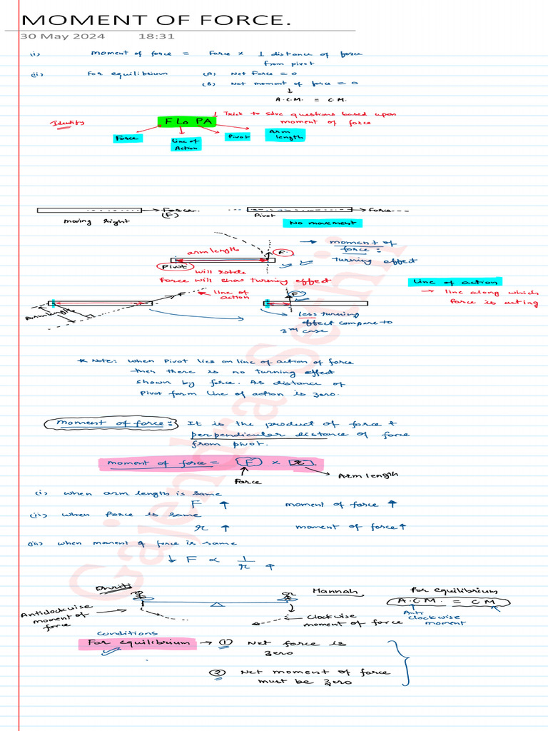 3. MOMENT OF FORCE. | PDF