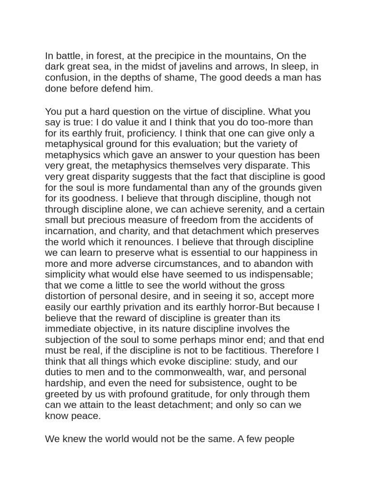 Oppenheimer's Reflection on Discipline | PDF