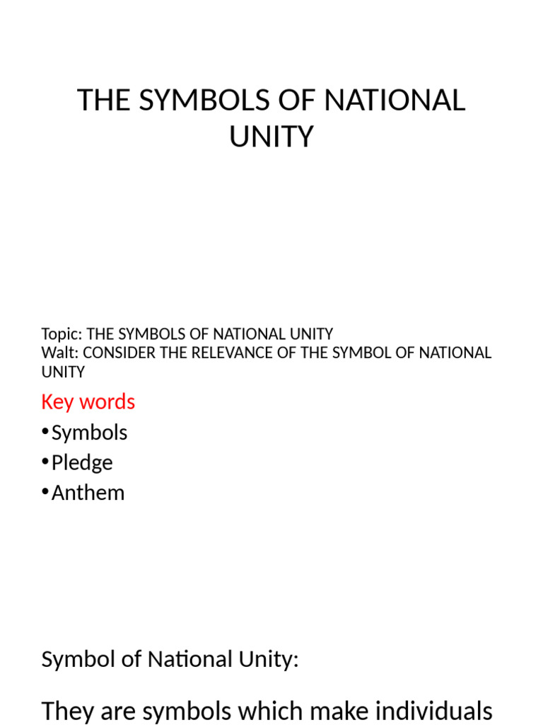 The Symbols of National Unity | PDF