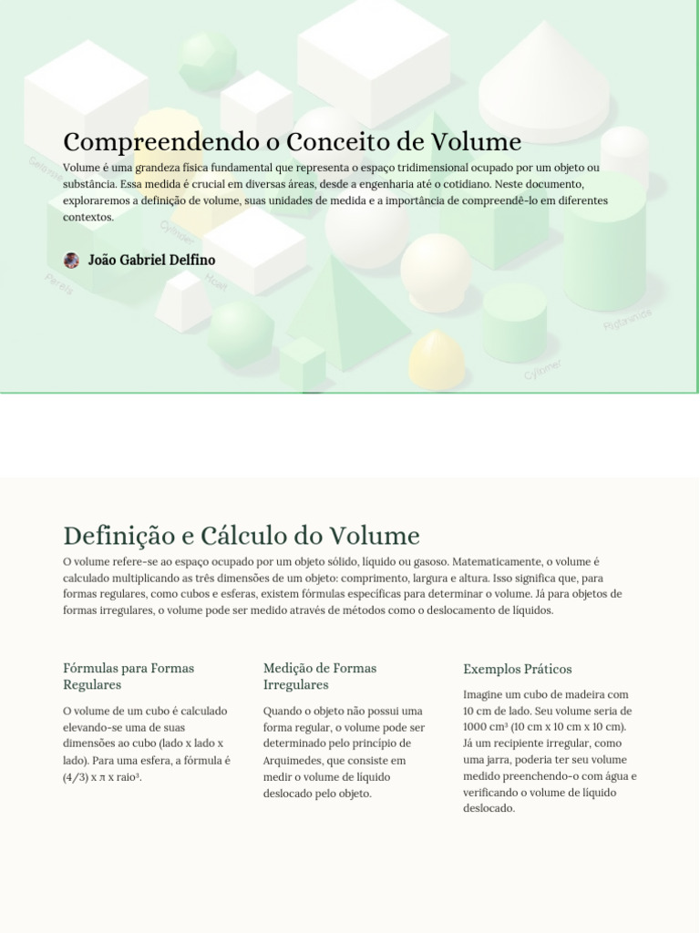 Compreendendo o Conceito de Volume.pdf | PDF | Medição | Matéria