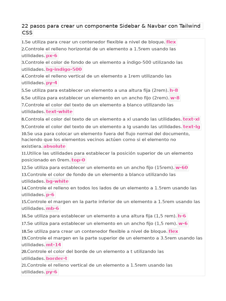 Navbar y Sidebar Tailwind | PDF