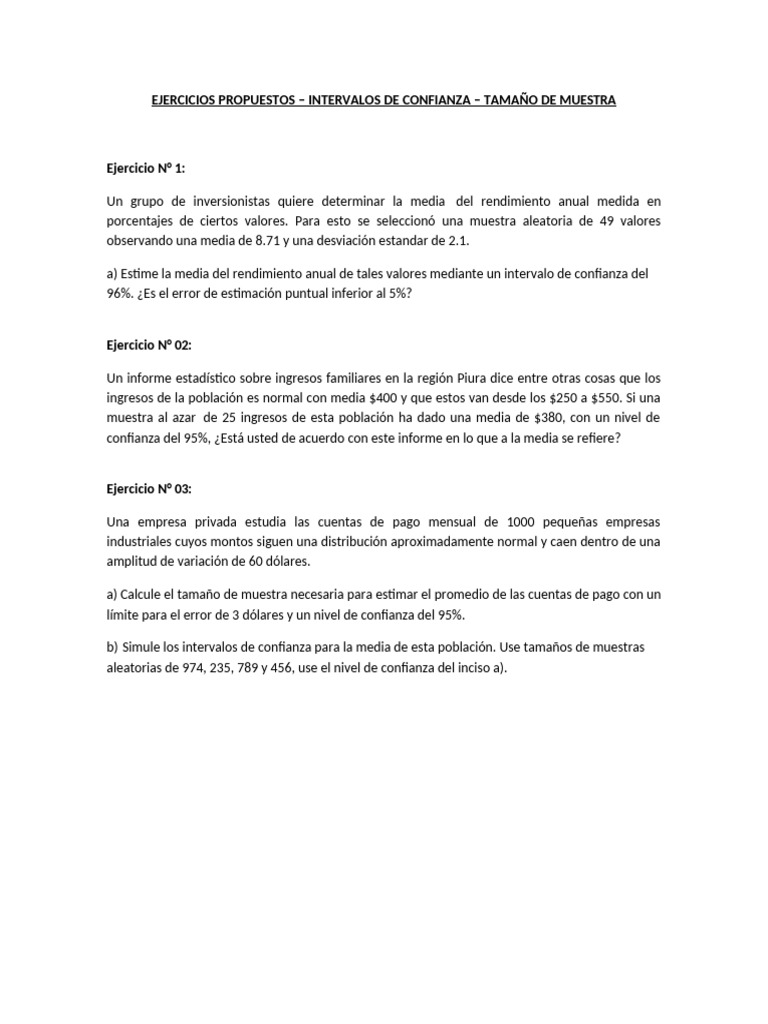 Ejercicios Propuestos | PDF