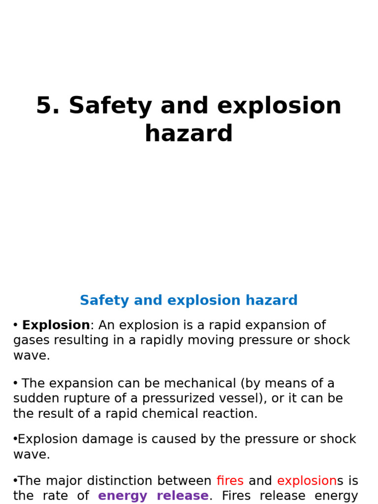 3.safety and Explosion Hazard | PDF | Explosion | Combustion