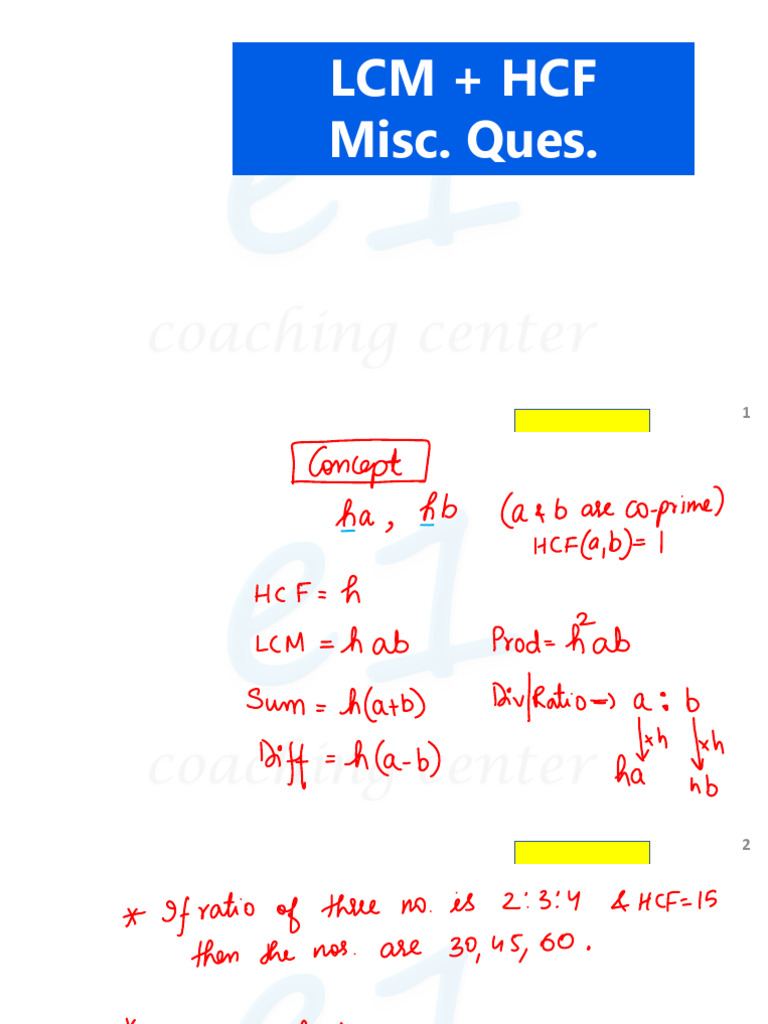 (HCF and LCM) 04 LCM & HCF Class 04 PDF | PDF