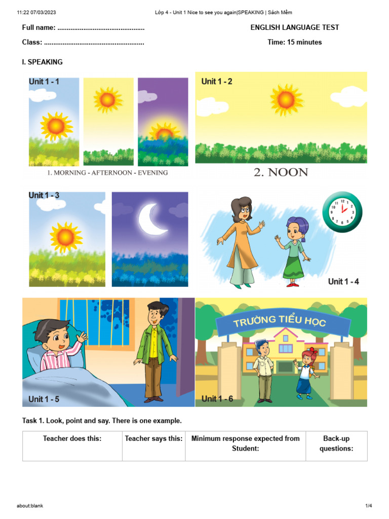 L P 4 - Unit 1 Nice To See You Again - SPEAKING | PDF