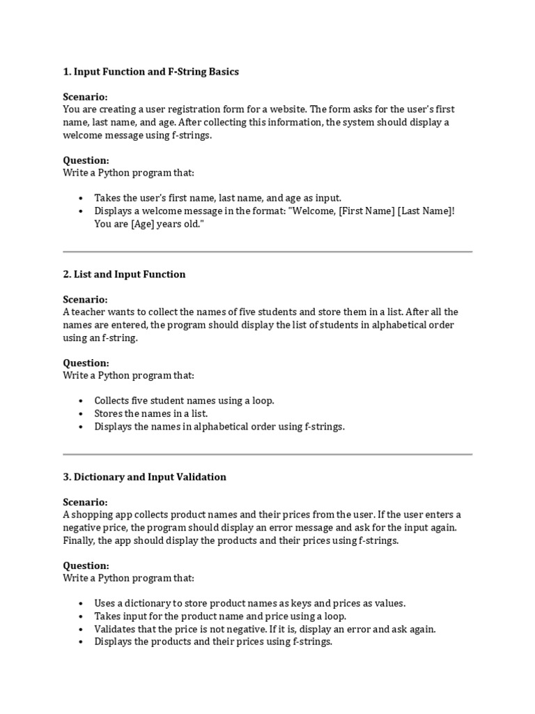 Python Input and Data Structures Guide | PDF | Computer Programming ...