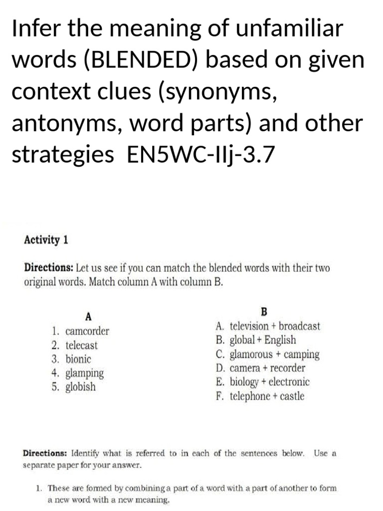 Inferring Blended Word Meanings | PDF