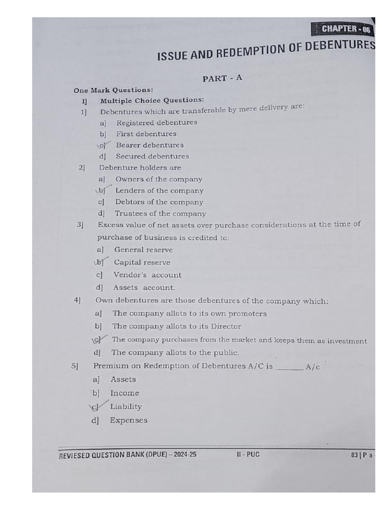Chapter - 6 Issue and Redemption of Debentures | PDF | Debenture ...
