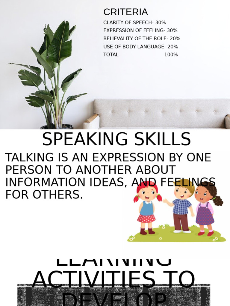 Learning Activities To Develop Speaking Skills | PDF | Learning | Human ...