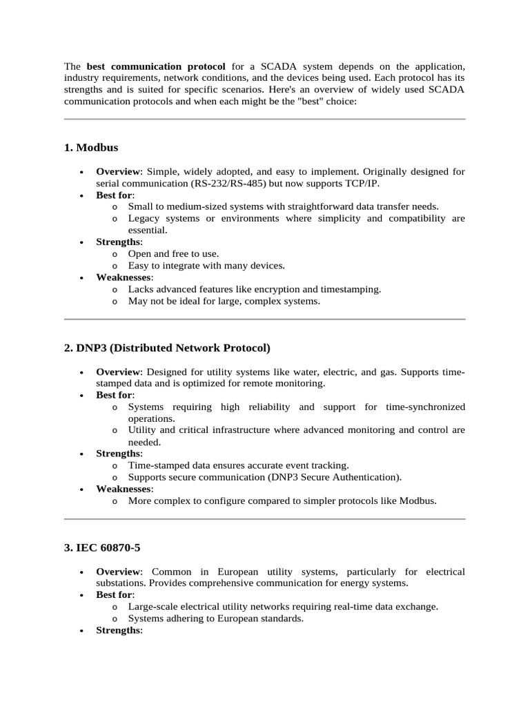 Communication Protocol | PDF | Computer Network | Scada