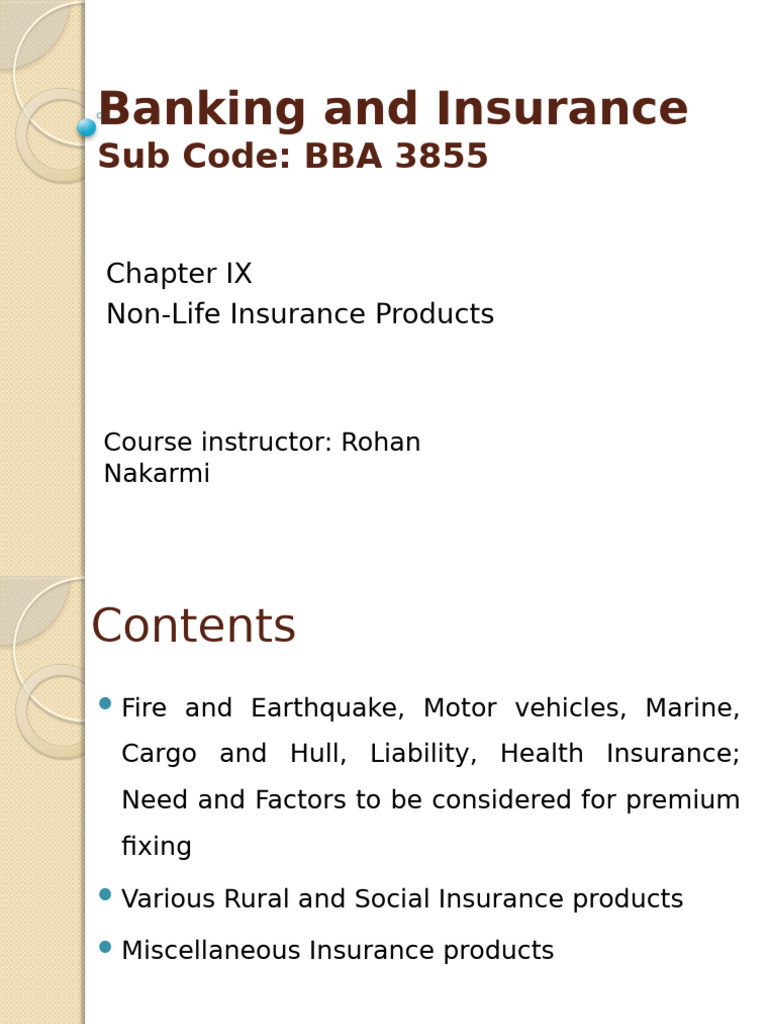 Non Life Insurance Products | PDF | Insurance | Liability Insurance