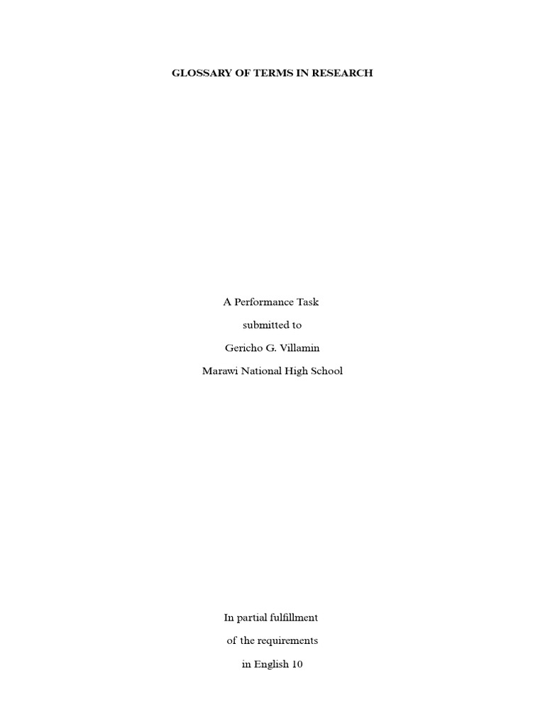 Research Terms Glossary | PDF