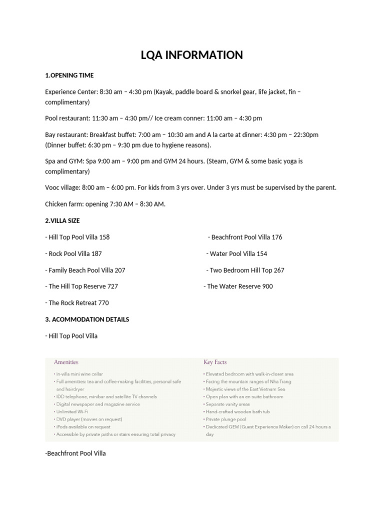 LQA INFORMATION | PDF