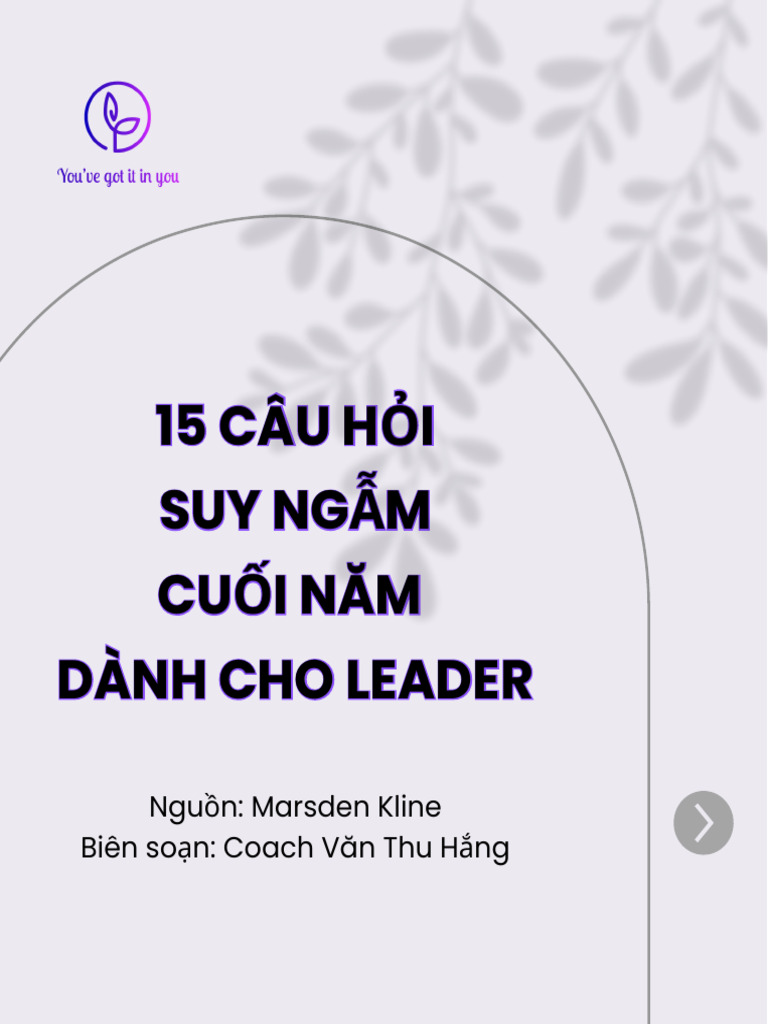 15 Cau Hoi Danh Cho Leader | PDF