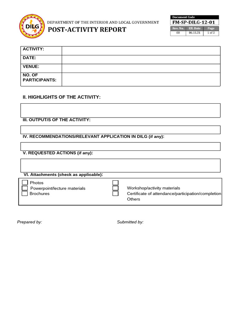 NSED Form 4 DILG PAR | PDF