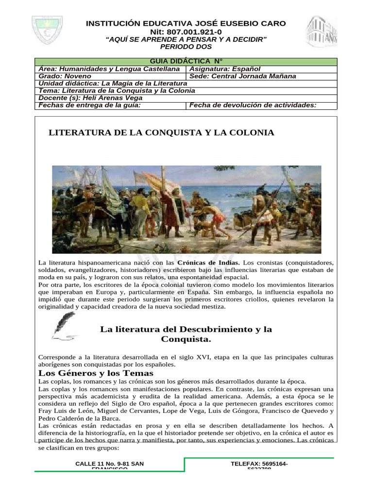 Literatura de La Conquista y de La Colonia | PDF | Barroco