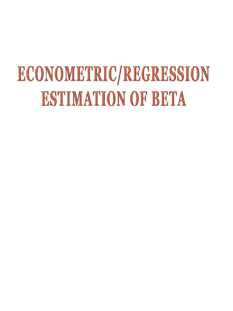 Econometric Estimation BETA | PDF | Errors And Residuals | Estimator