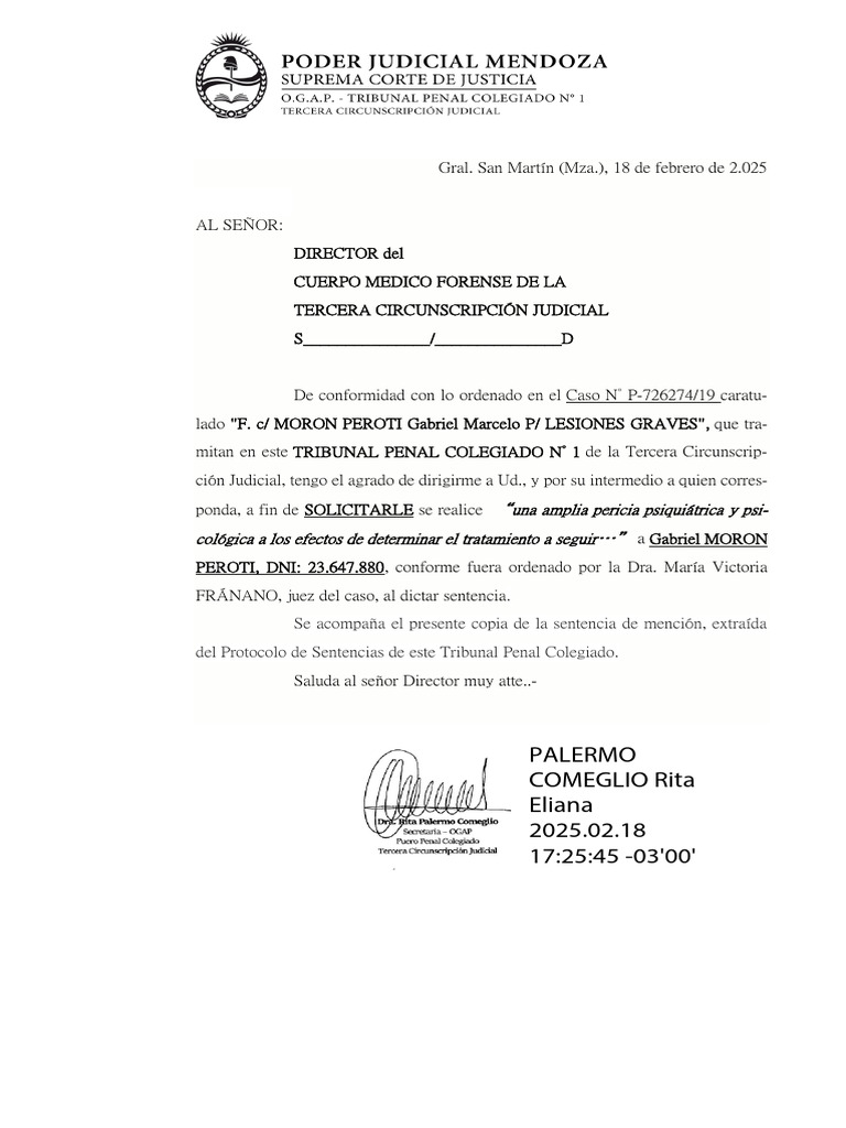 MORON - Oficio CMF | PDF